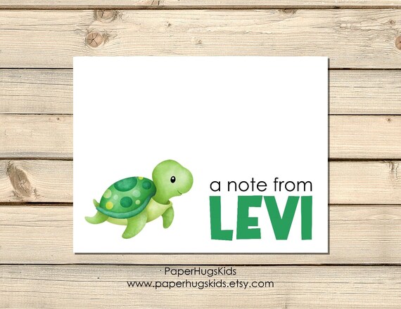 PRINTABLE Cute Green Sea Turtle Note Cards Stationery for - Etsy