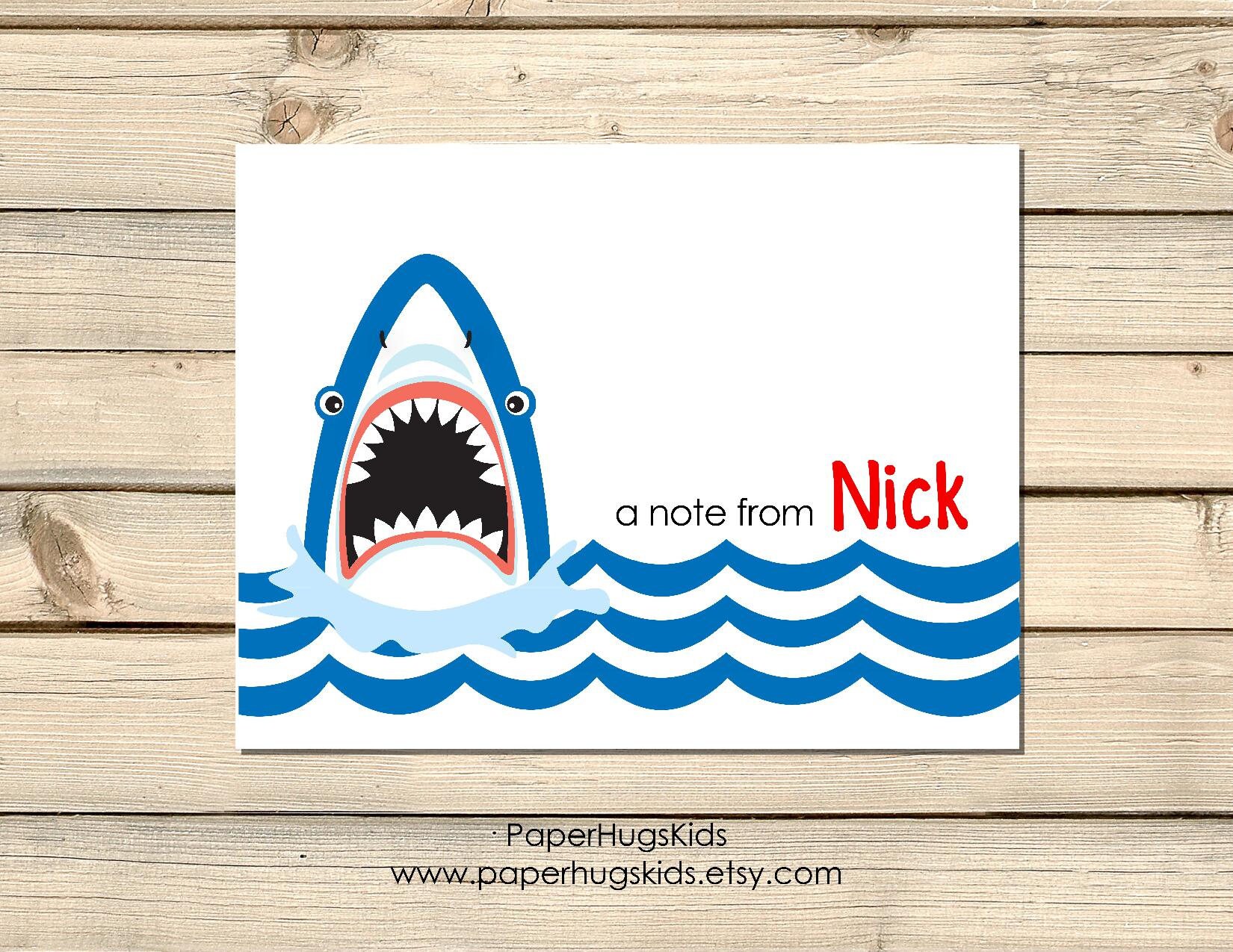 PRINTABLE Shark stationery Shark Note Cards Thank You Cards | Etsy