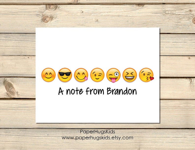PRINTABLE Emoji Stationery Emoji Note Cards Kids Thank You - Etsy