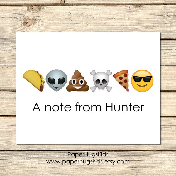 Emoji Thank You Card - Etsy