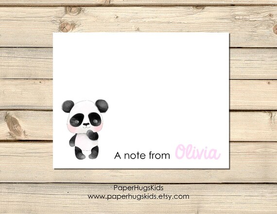 PRINTABLE Panda Bear Stationery Woodland Animal Note Cards - Etsy