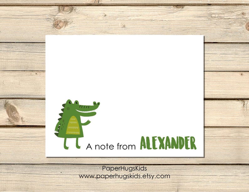 PRINTABLE Alligator Stationery, Alligator Note Cards, Thank You Cards ...