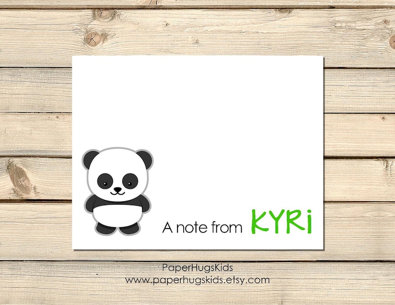 PRINTABLE Kids Stationery, Panda Stationery, Panda Note Cards, Thank ...