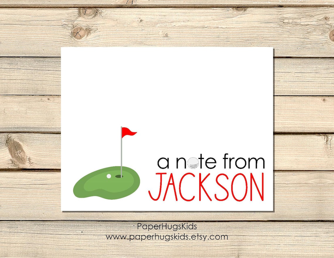 PRINTABLE Golf Stationery Note Cards for Kids Golf Card Set - Etsy
