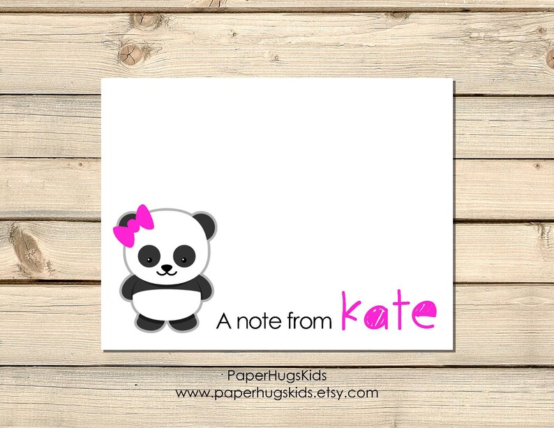 PRINTABLE Kids Stationery Panda Stationery Panda Note Cards - Etsy