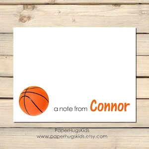 Basketball Stationery, Basketball Cards, Sports Note Cards, Kids Thank ...