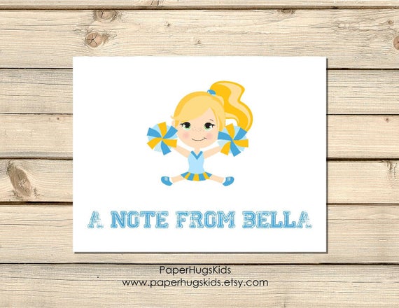 PRINTABLE Cheer Stationery Cheerleading Note Cards Kids | Etsy