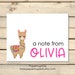 PRINTABLE Llama Alpaca Note Cards Stationery for Kids, Cute Alpaca ...