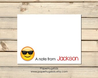 PRINTABLE Emoji Stationery Emoji Note Cards Kids Thank You | Etsy