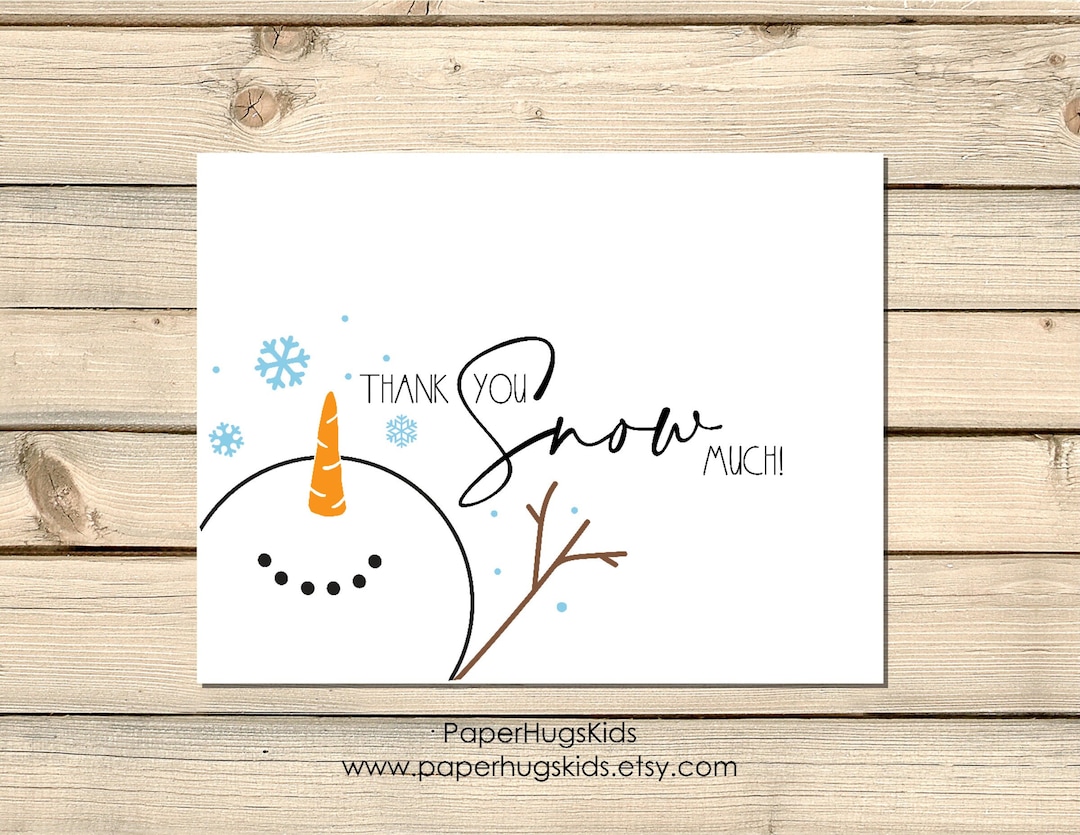 Thank You Snow Much Cute Snowman Thank You Christmas Holiday Blank Note ...