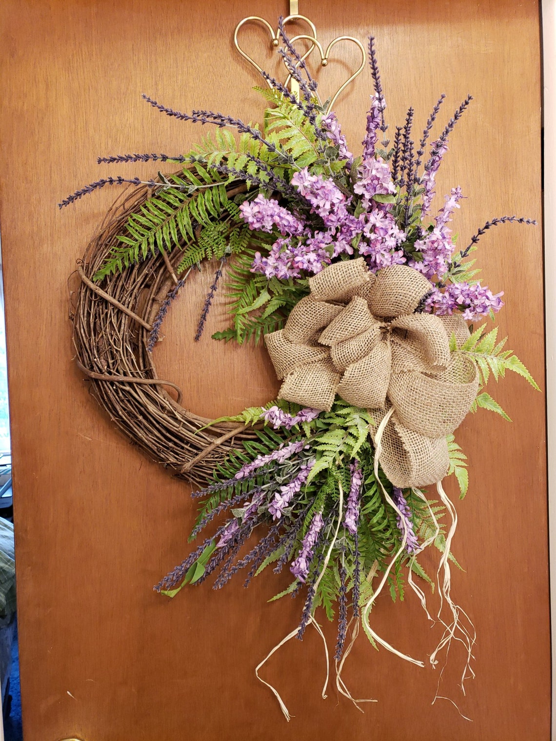 Purple Lilacs, +spring Wreath, Picnic Style, Farmhouse Wreath, Memorial ...