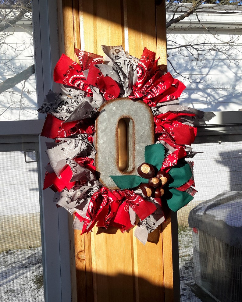 Ohio State Buckeyes O Wreath OSU Wreath Bandana OSU - Etsy