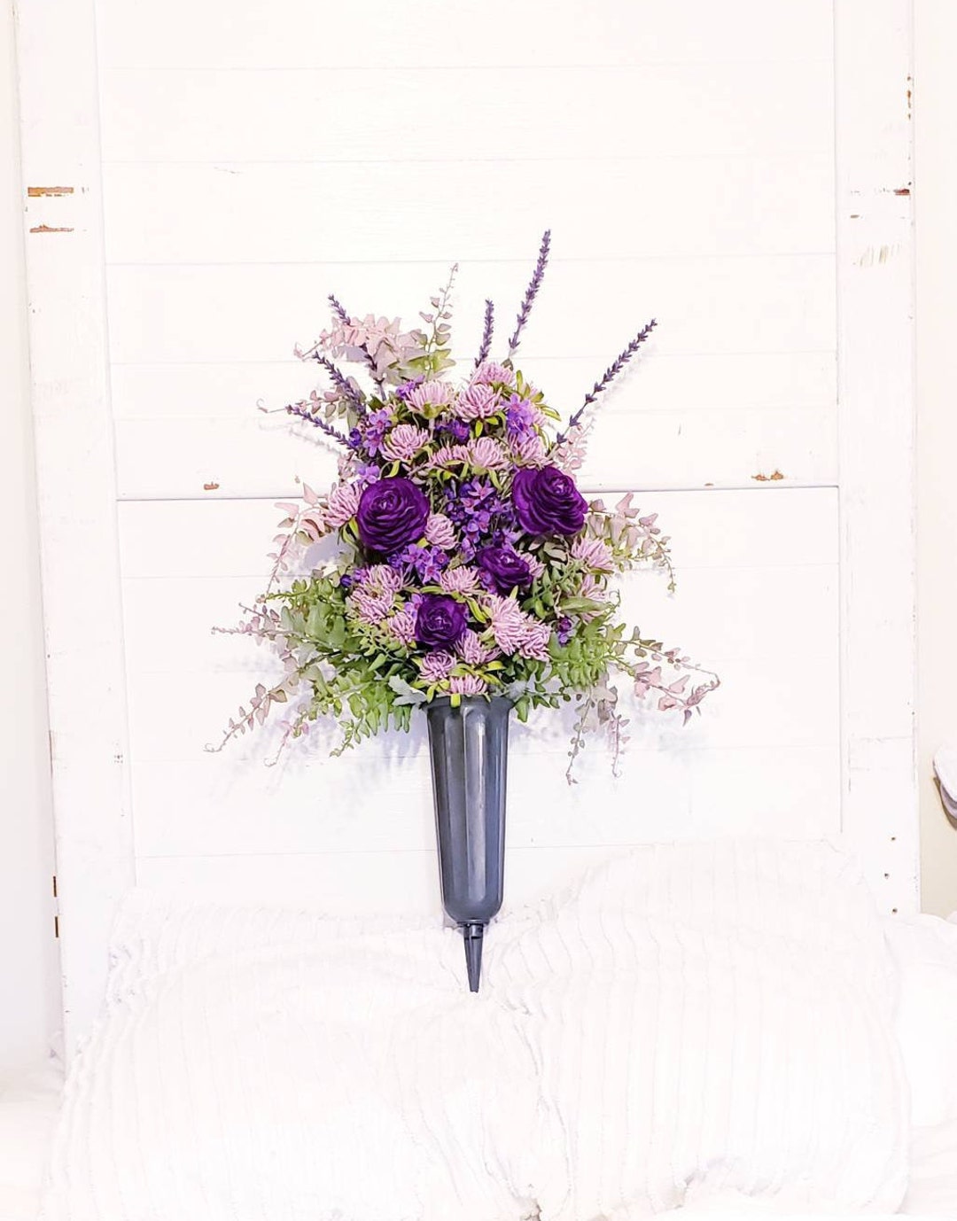 Cemetery Flowers, Grave Flowers, Artificial, Spike Arrangement, One ...