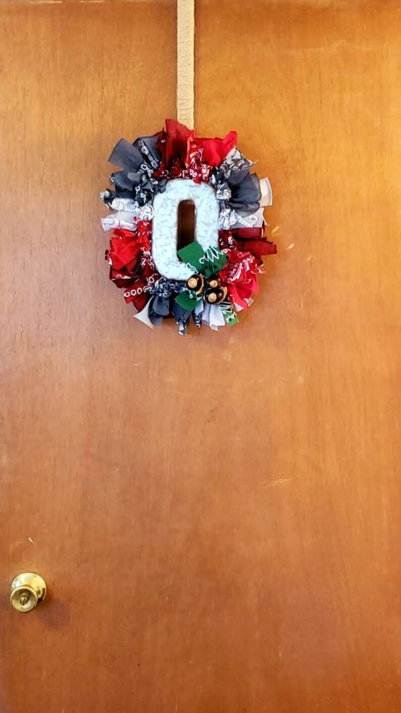 Ohio State Buckeyes O Wreath OSU Wreath Bandana OSU | Etsy