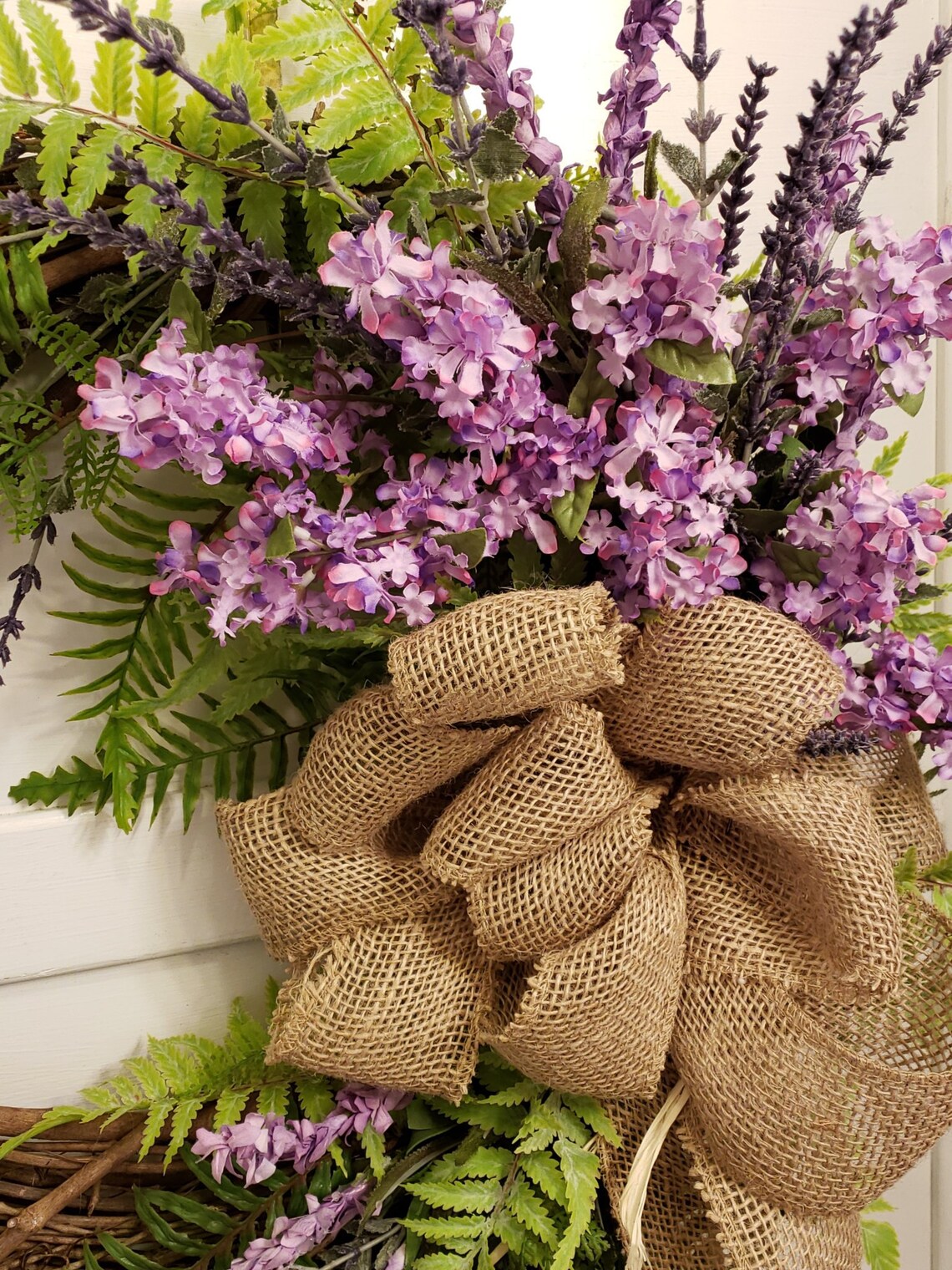 Purple Lilacs, +spring Wreath, Picnic Style, Farmhouse Wreath, Memorial ...