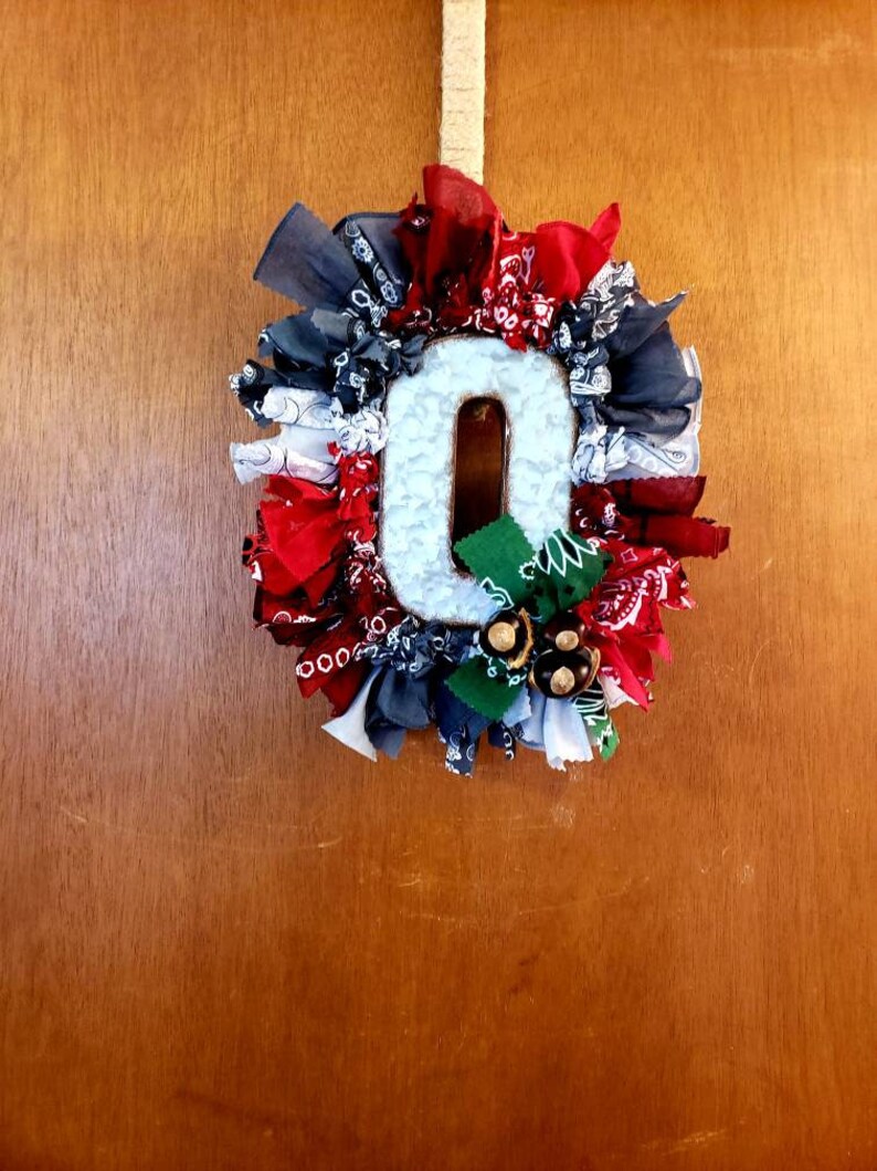 Ohio State Buckeyes O Wreath OSU Wreath Bandana OSU | Etsy