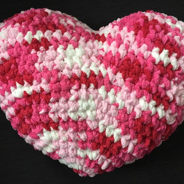 Crochet Heart Pillow - Etsy