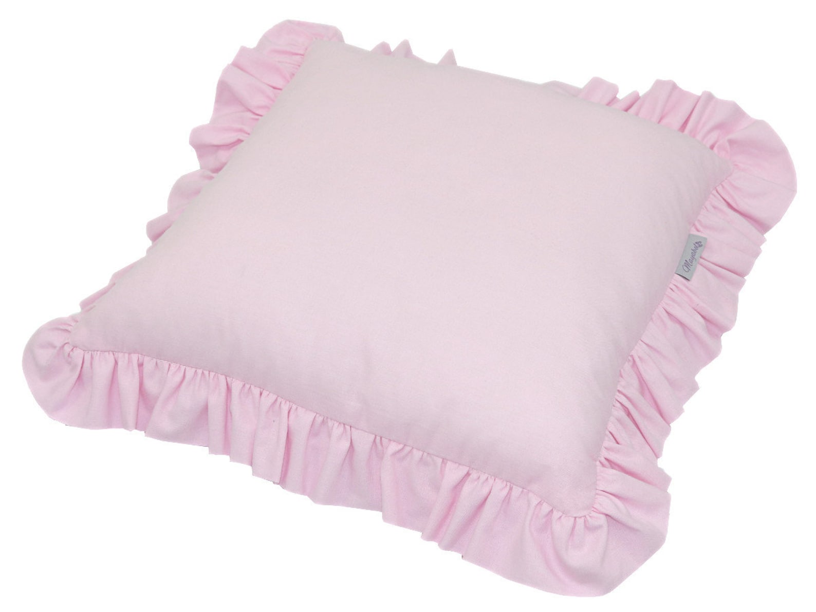Pink Square Pillow With Ruffles, Frilled Pillow, Decorative Pillow for ...