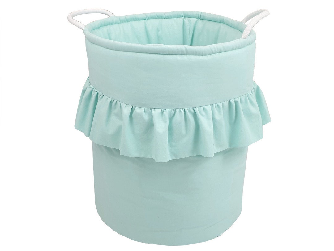 Toy Basket With Ruffles, Toy Storage, Stylish Basket, Cotton Bin With ...