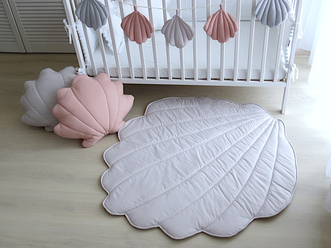Seashell Floor Mat, Decorative Play Mat, Sea Shell Mat for Kids Room ...