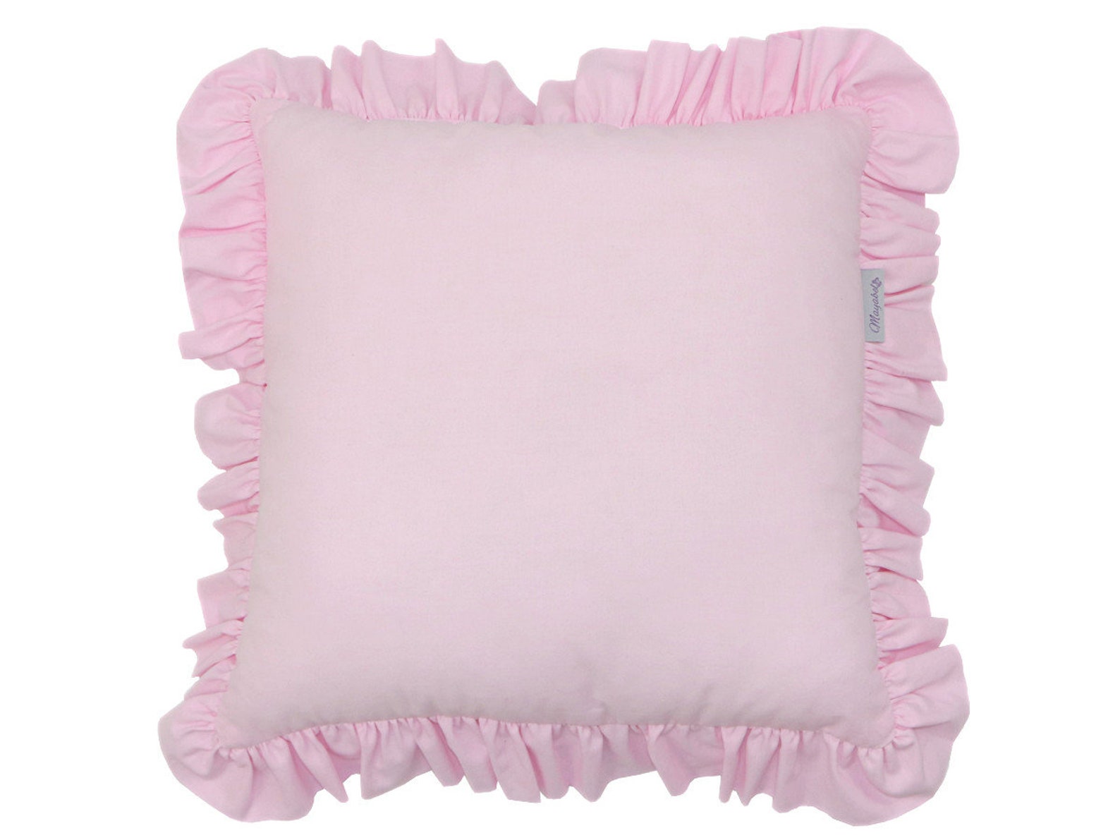 Pink Square Pillow With Ruffles, Frilled Pillow, Decorative Pillow for ...