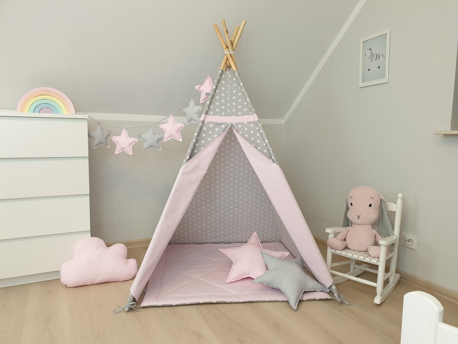 Tipi Zelt Set mit Kissen Kinder Tipi Rosa Tipi Tipi Zelt - Etsy.de