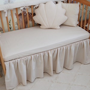 Cotton Sea Shell Pillow in Beige, Coastal Vibes Nursery Pillow ...