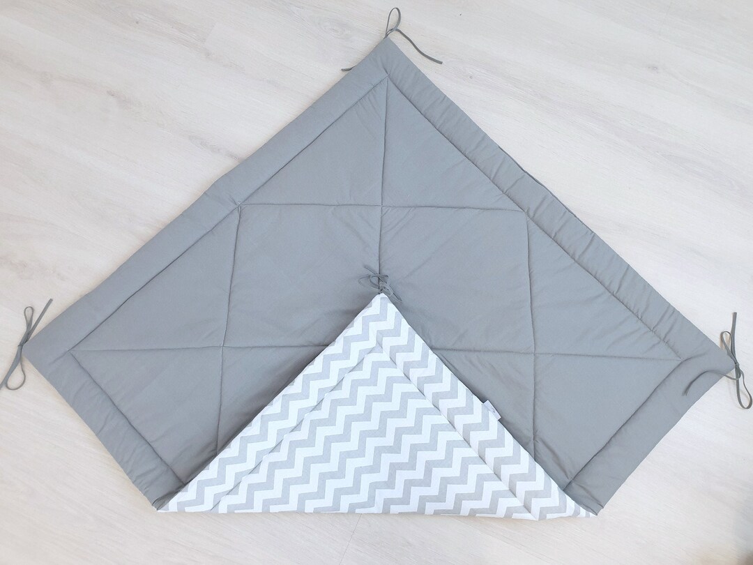 Handmade Playmat for Kids in Grey Color, Antialergic Mat for Teepee ...