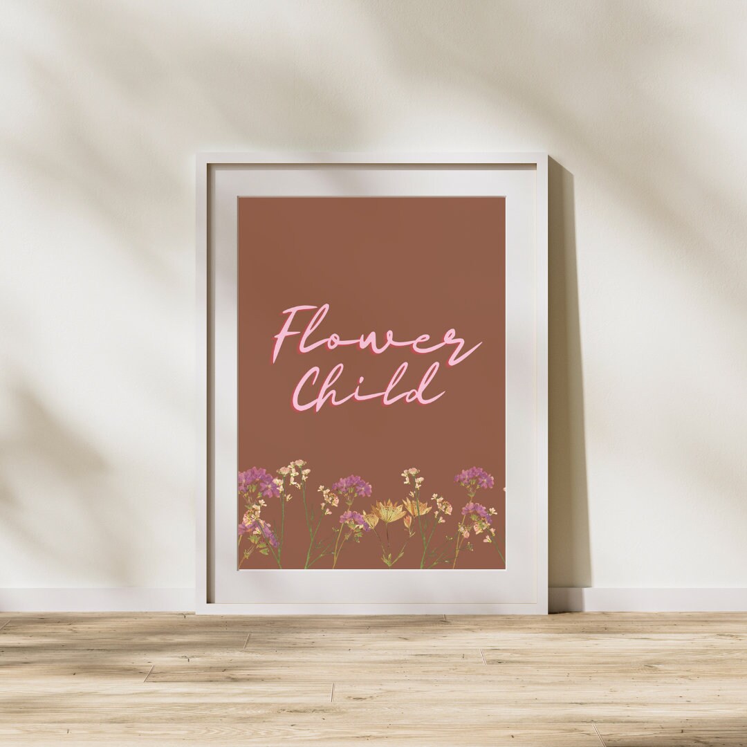 Flower Child Art Print, Home Decor, Neutral Art Print, Home Decor Print ...