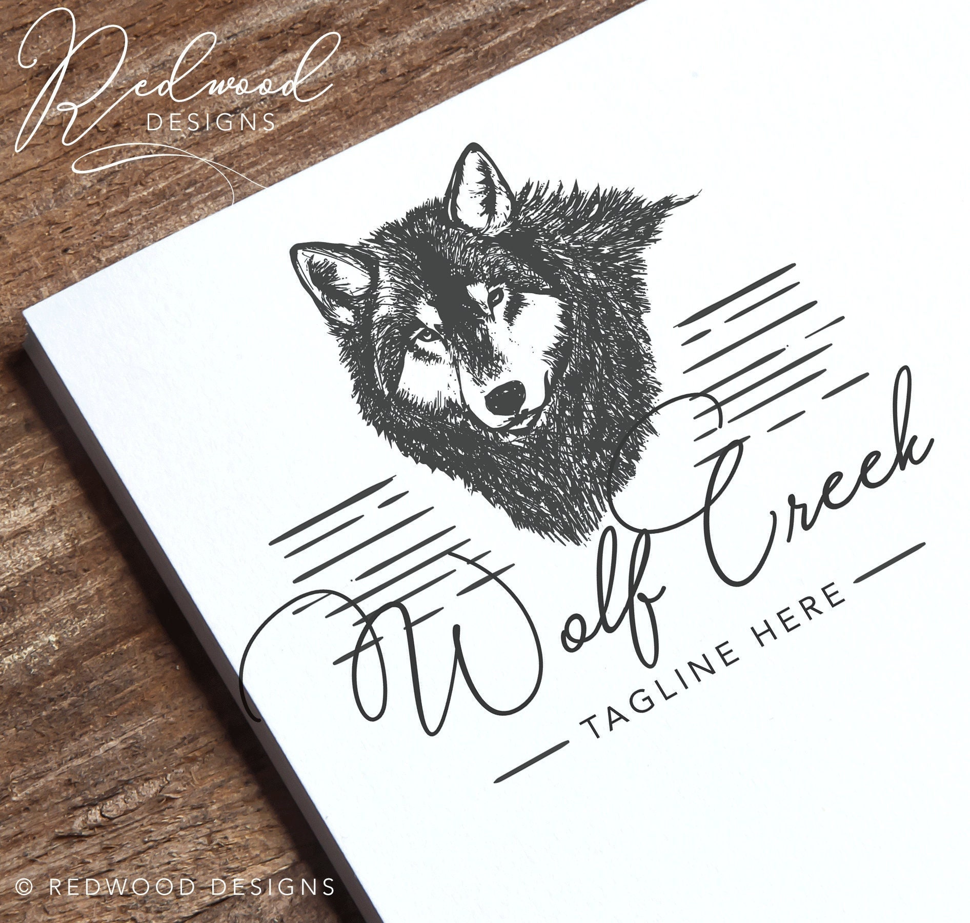 Wolf Logo Design, Premade Logo, Wolves Logo, Rustic Logo, Elegant Logo ...