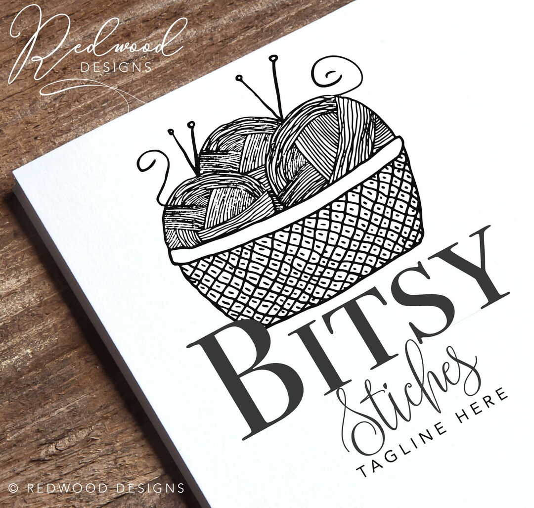 Knitting Logo Design, Premade Logo, Wool Logo, Knitting Logo, Crafting ...