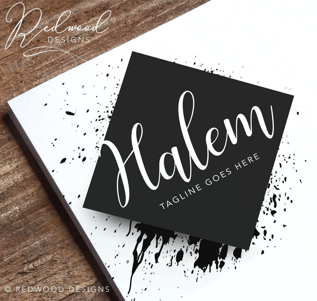 Black Paint Splatter Logo Design, Premade Logo, Artist Logo, Paint Logo ...