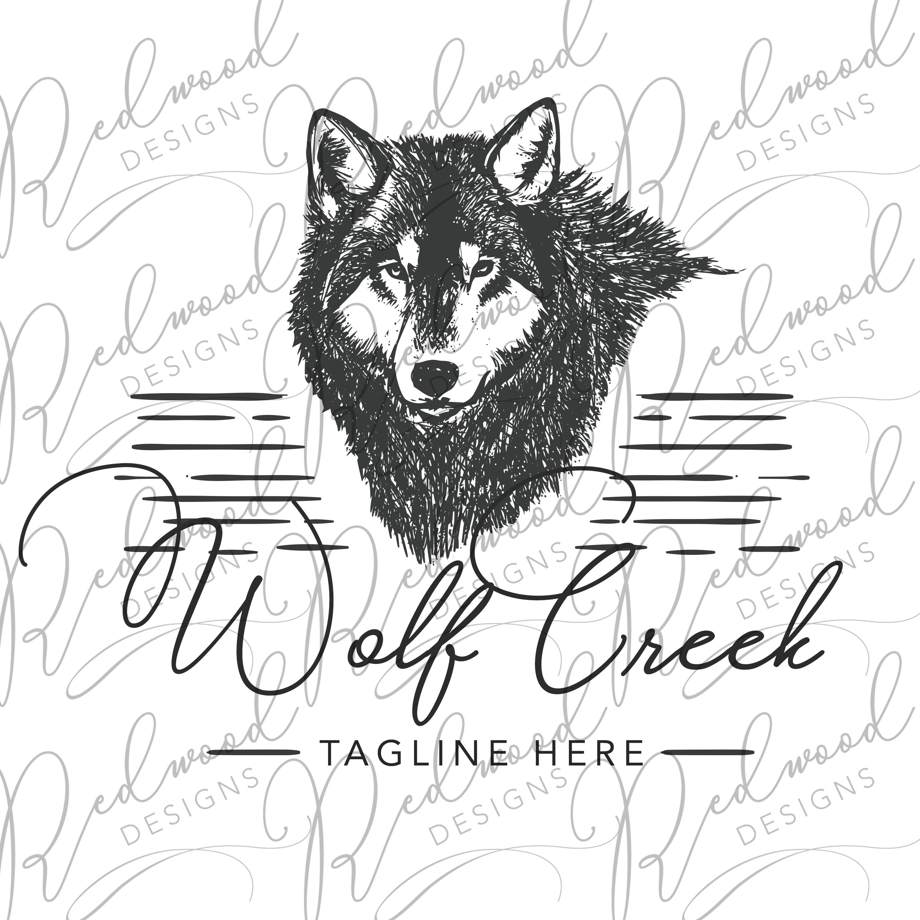 Wolf Logo Design, Premade Logo, Wolves Logo, Rustic Logo, Elegant Logo ...