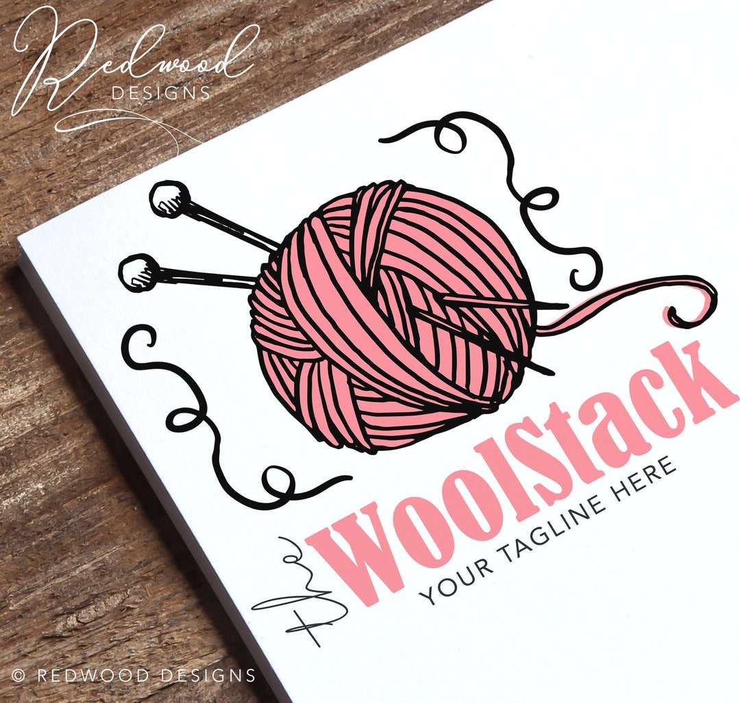 Knitting Logo Design, Premade Logo, Wool Logo, Knitting Logo, Crafting ...