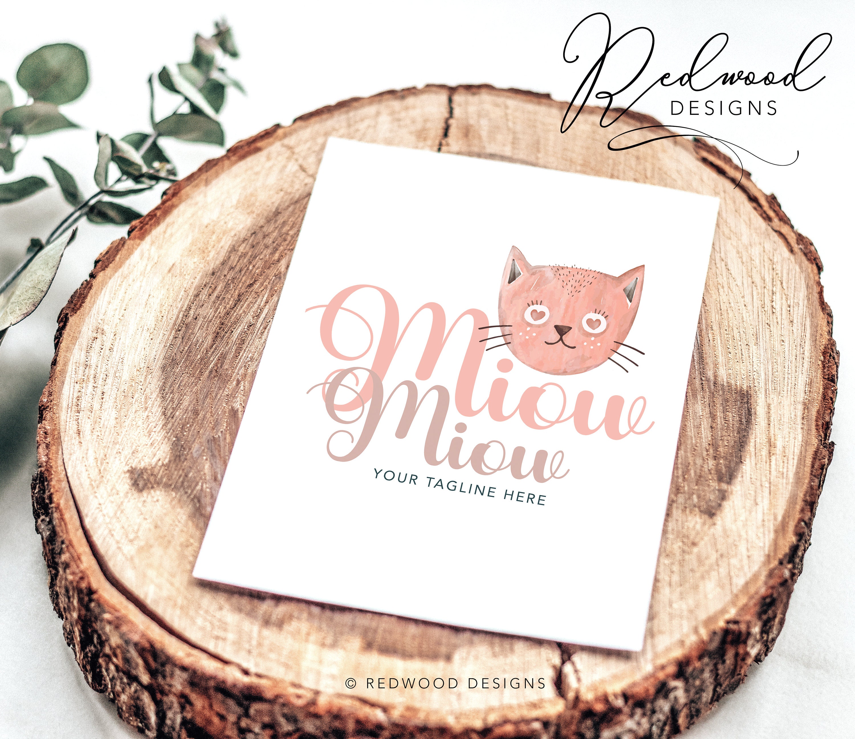 Cat Logo Design Premade Logo Cute Cat Logo Animal Logo - Etsy
