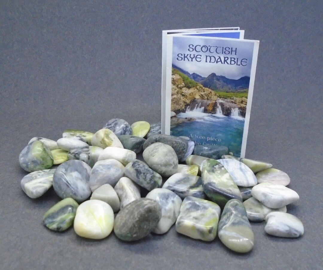 50 X Skye Marble Polished Pebbles - Mixed Sizes, Hand Mined, Scotland ...