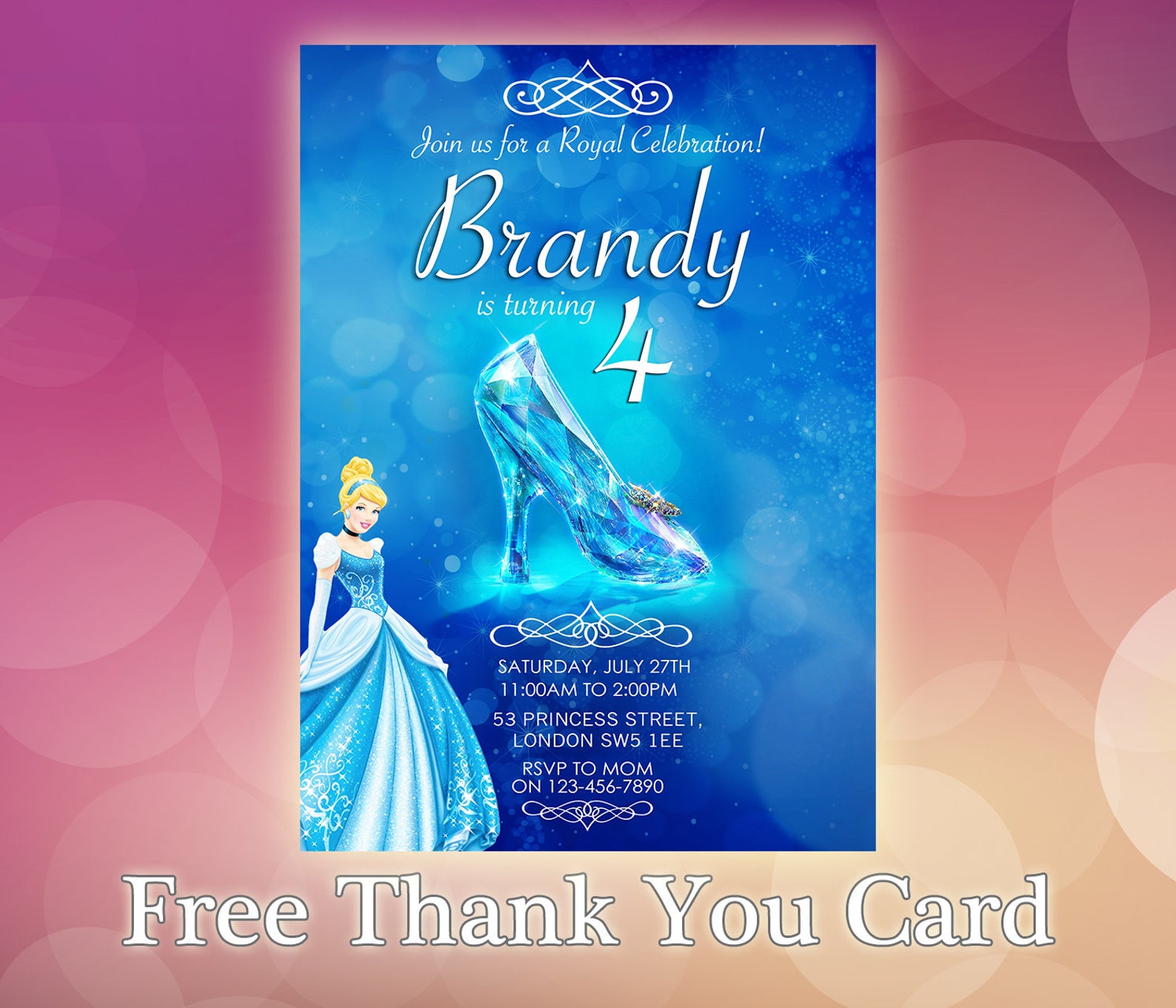 Cinderella Invitation / Disney Cinderella Invite / Cinderella | Etsy