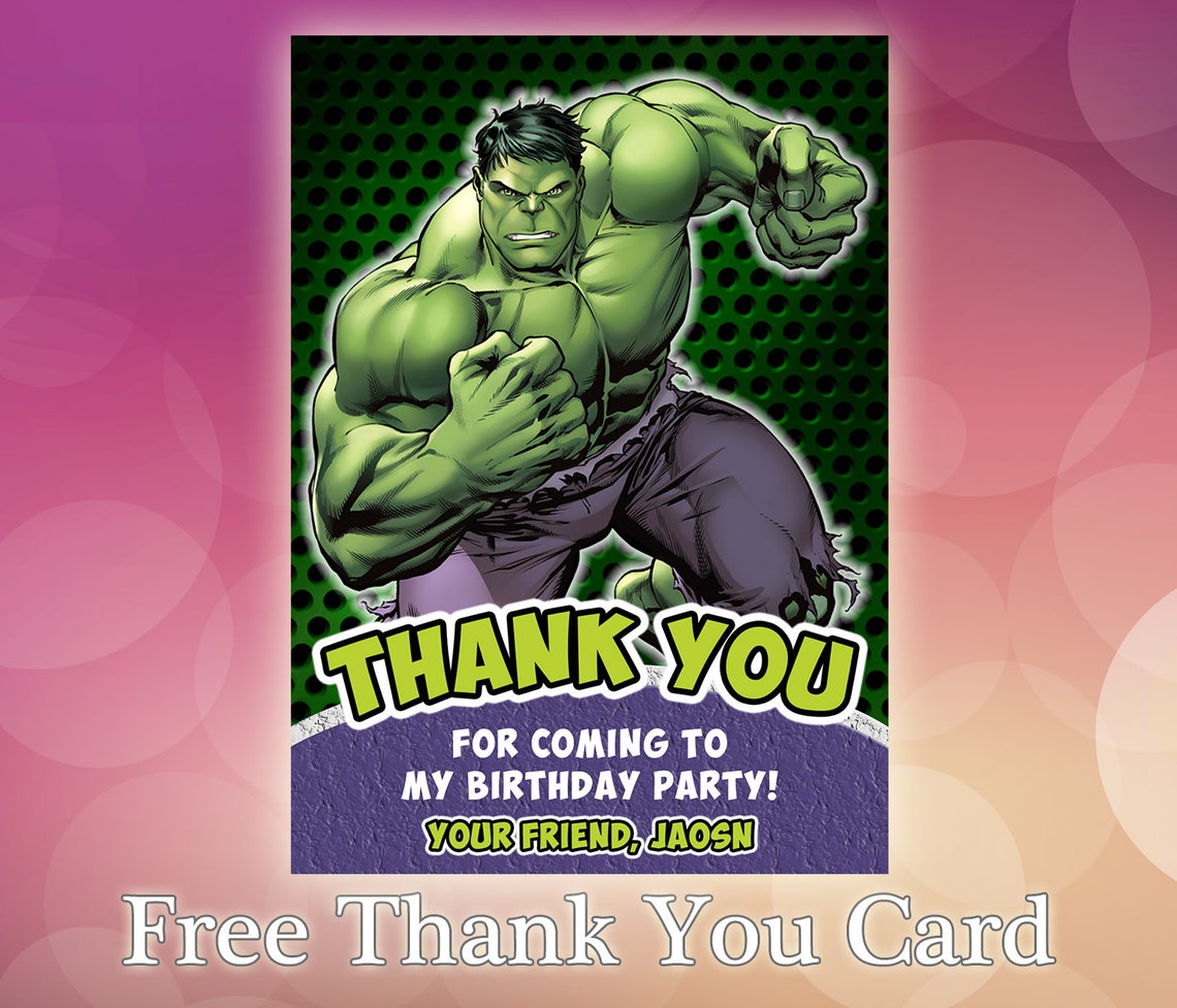 The Hulk Birthday Invitation / the Incredible Hulk Invitation - Etsy