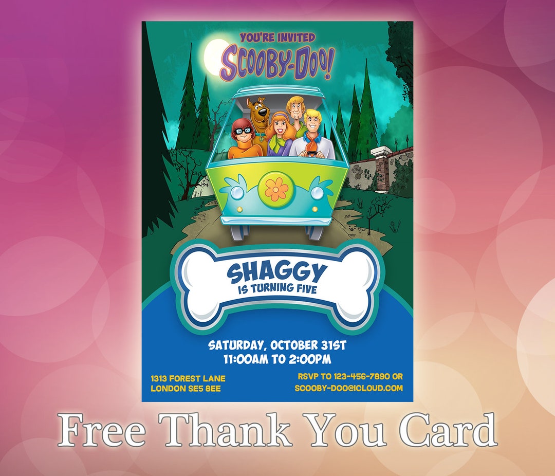 Scooby Doo Invitation / Scooby Doo Birthday Invitation / Scooby Doo ...