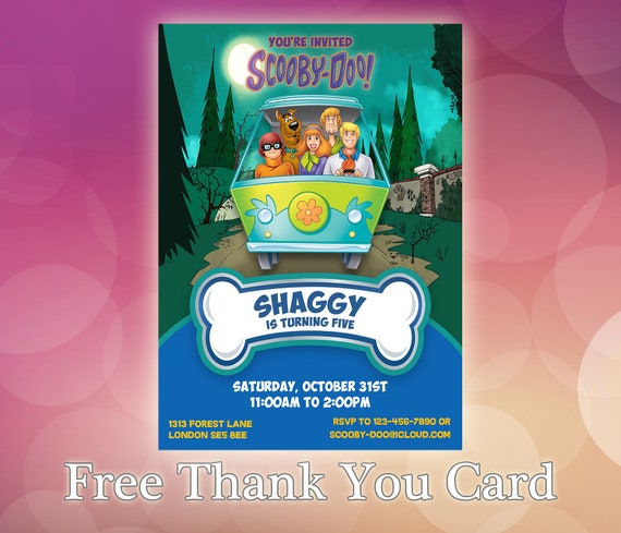 Scooby Doo Invitation / Scooby Doo Birthday Invitation / | Etsy