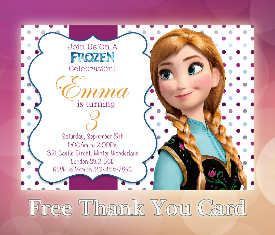 Frozen Birthday Invitation / Anna Frozen Invitation Printable / Disney ...