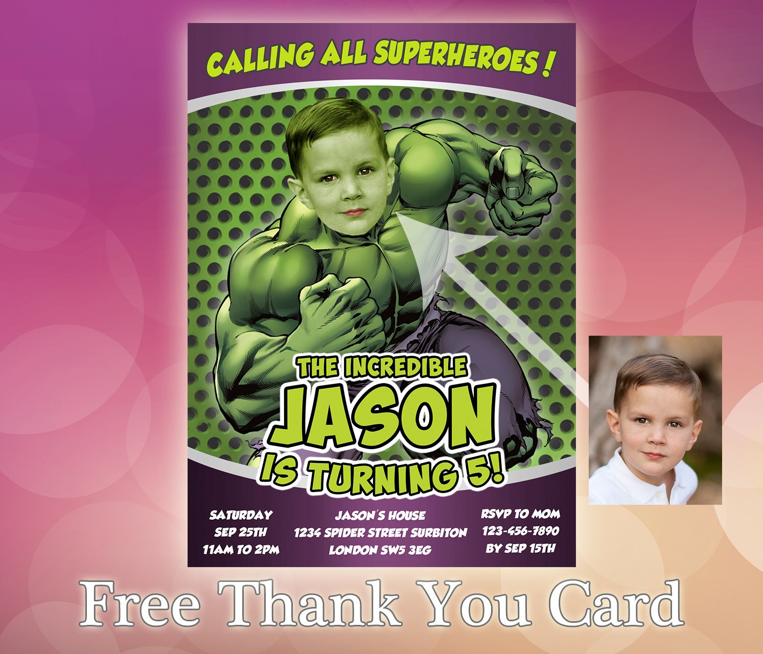 The Hulk Birthday Invitation / the Incredible Hulk Invitation - Etsy ...