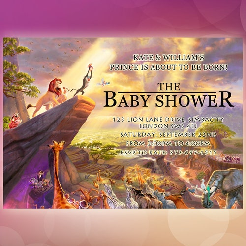 Simba Baby Shower Invitation Editable Lion King Baby Shower - Etsy