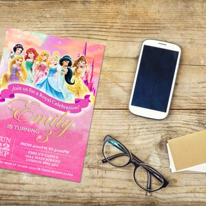 Personalised Disney Princess Birthday Invitations Princesses Party Snow ...