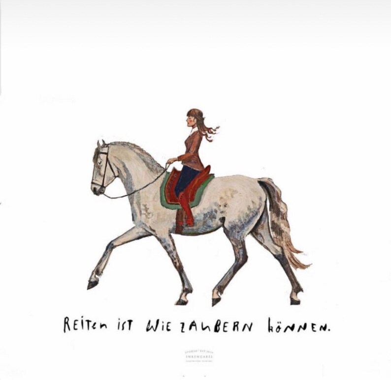 Card Artprint Poster DIN A5 Format Watercolor Quote: Riding is Like ...