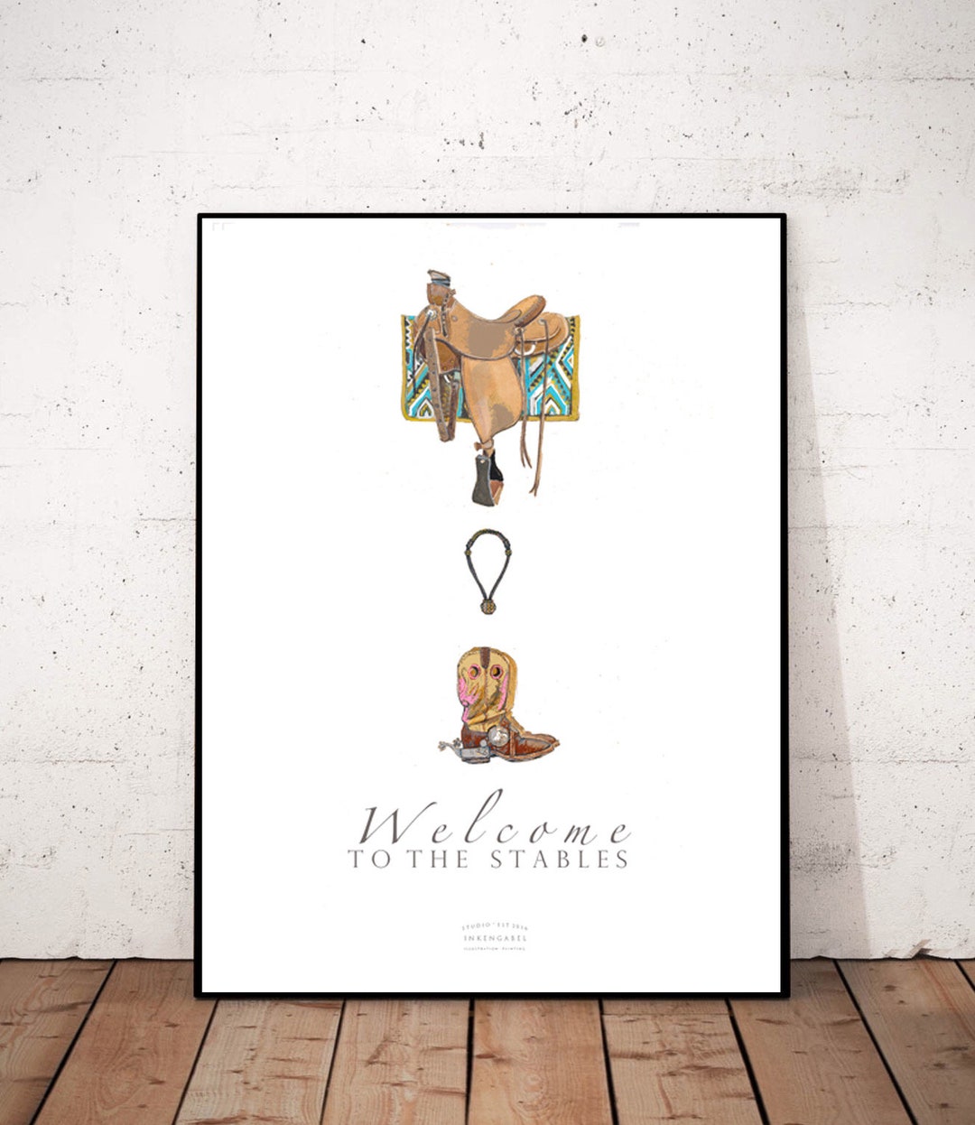 Poster Din A4 Artprint Art Print “welcome to the Stables” Western Print ...