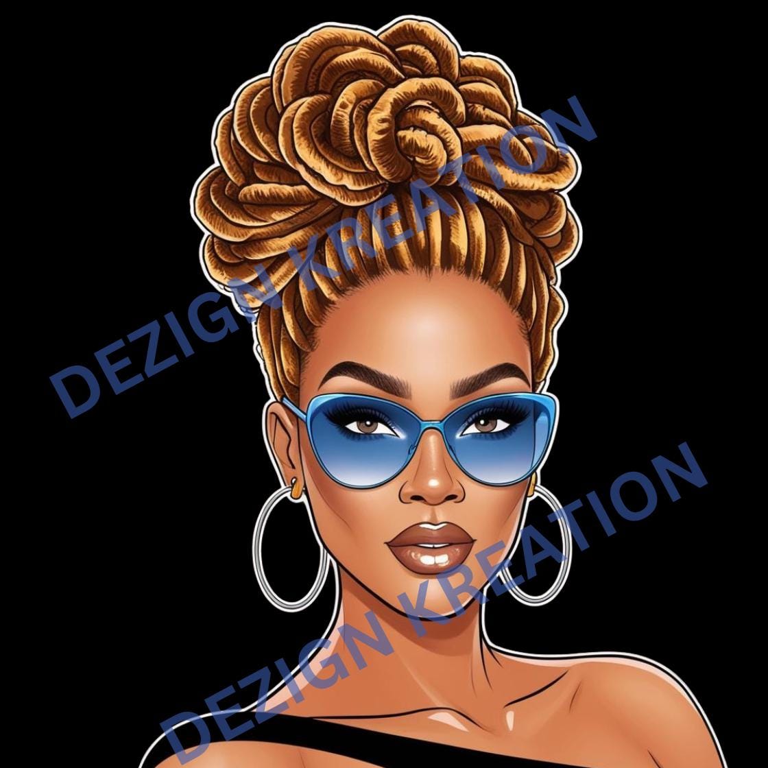 Black Diva Clipart, Elegant Girl PNG, Chic African American Woman ...