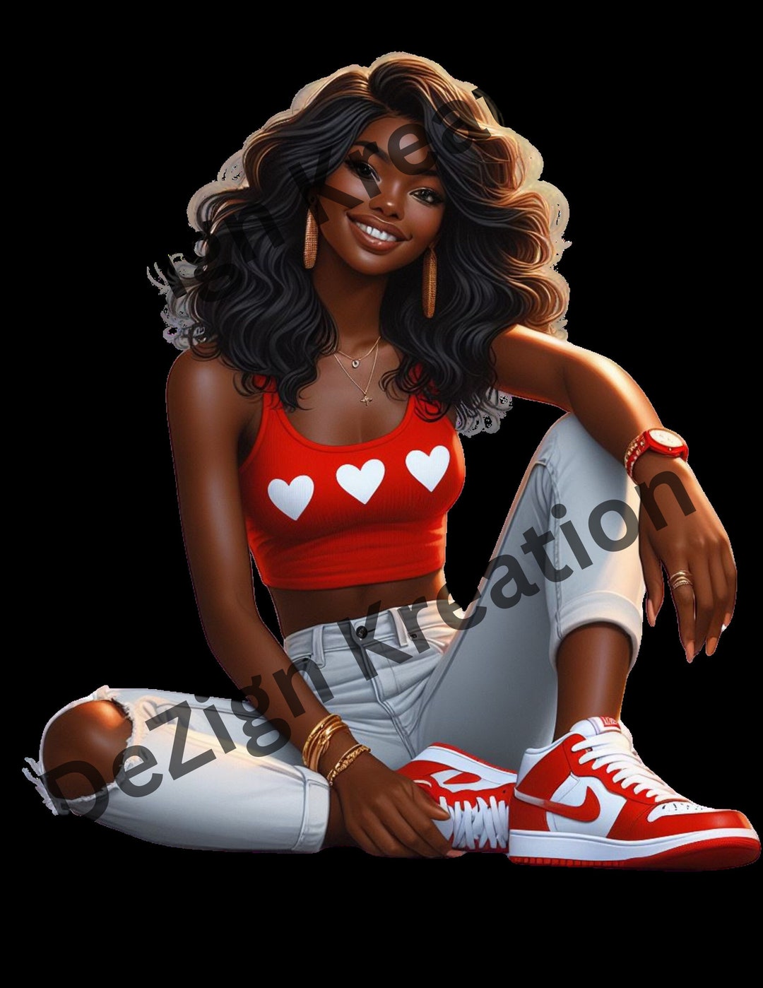 Black Woman Clipart, Black Girl Clipart, Black Girl Magic, Valentines ...