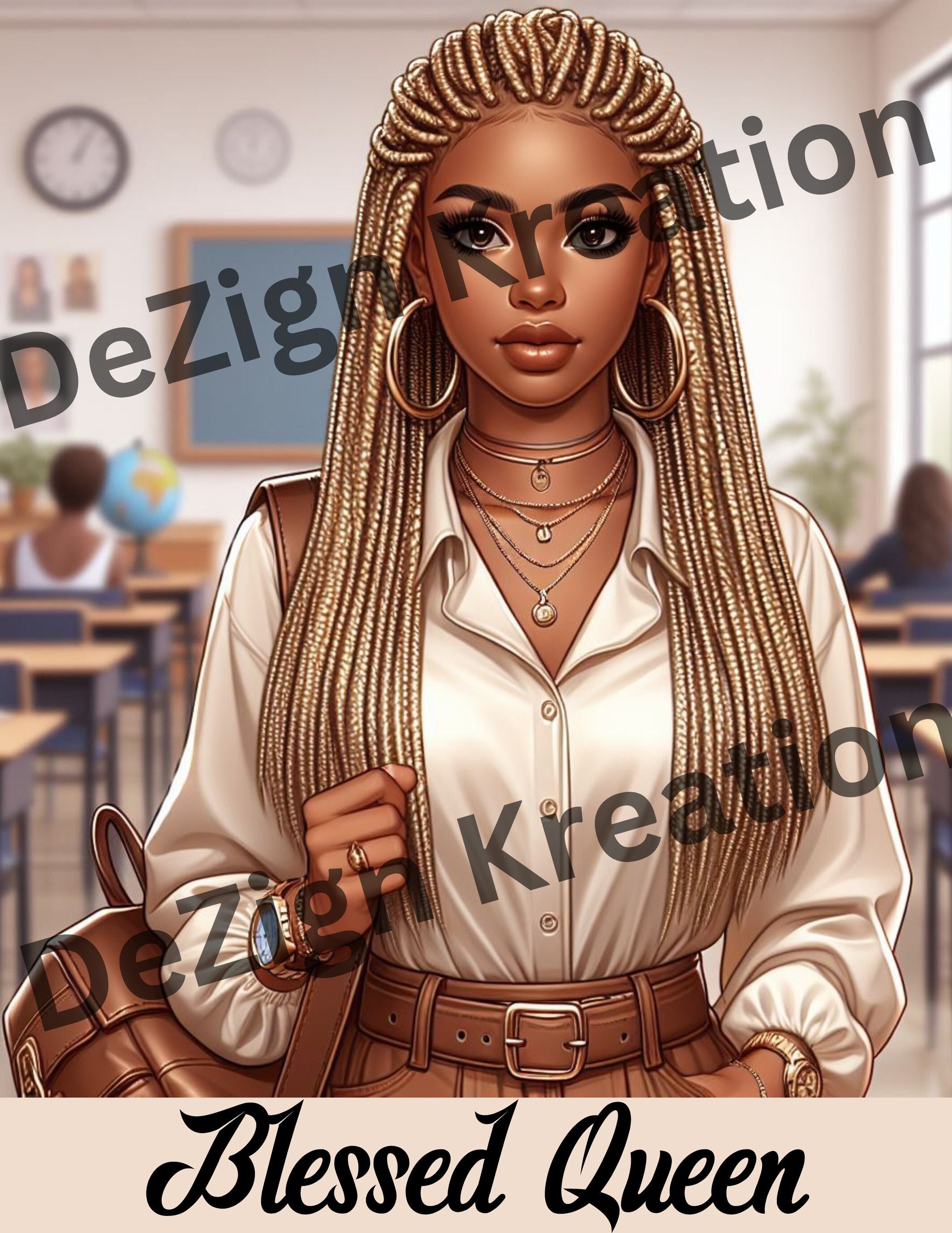 Blond Hair Black Woman Clipart School Clipart Planner African American ...