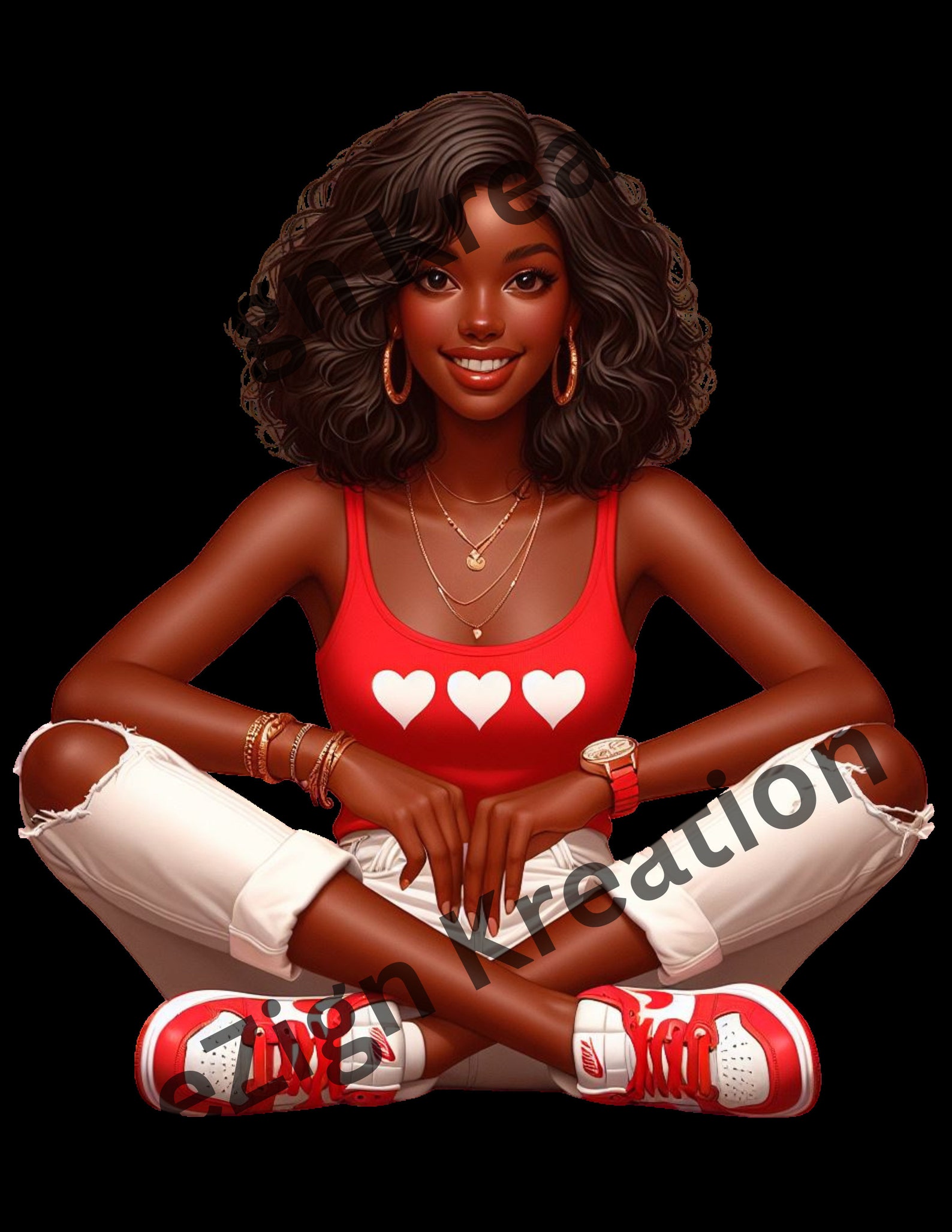 Black Woman Clipart, Black Girl Clipart, Black Girl Magic, Valentines ...